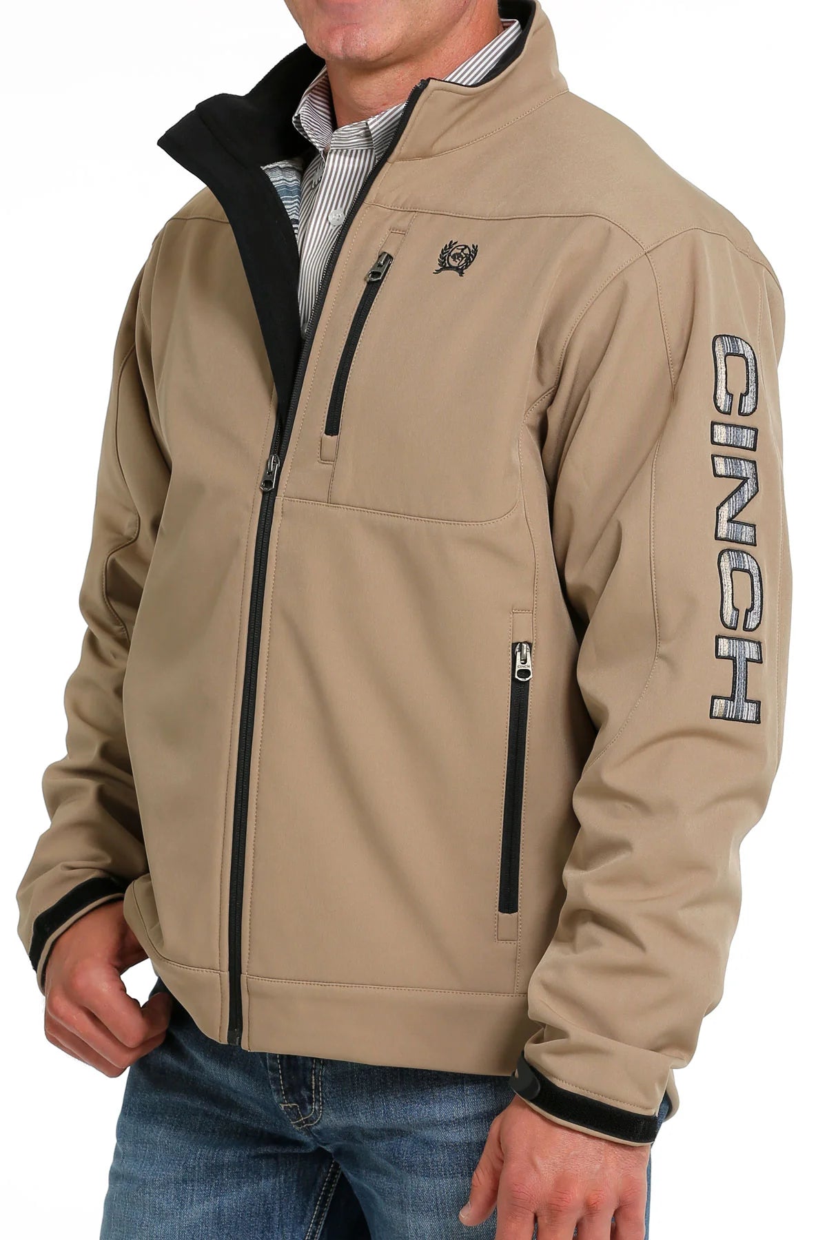 MENS CINCH LOGO SOFTSHELL JACKET- BROWN – Western Road Clothing & Tack